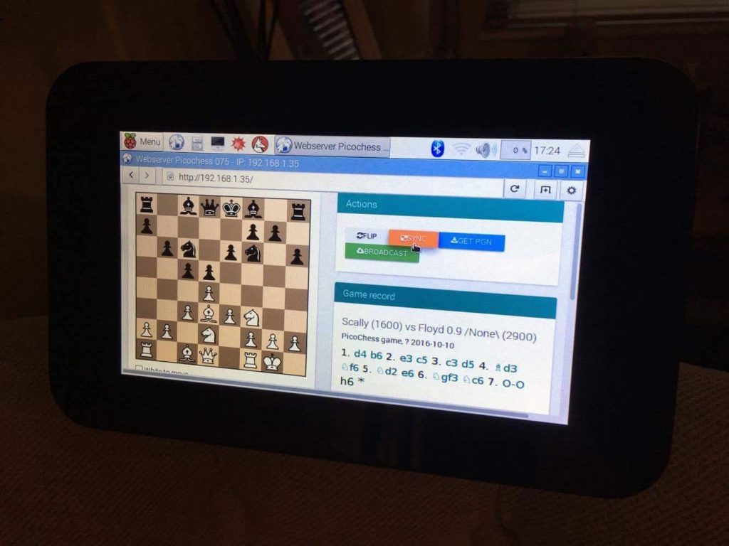 picochess running on a Raspberry Pi 7″ Touchscreen Display – PicoChess ...